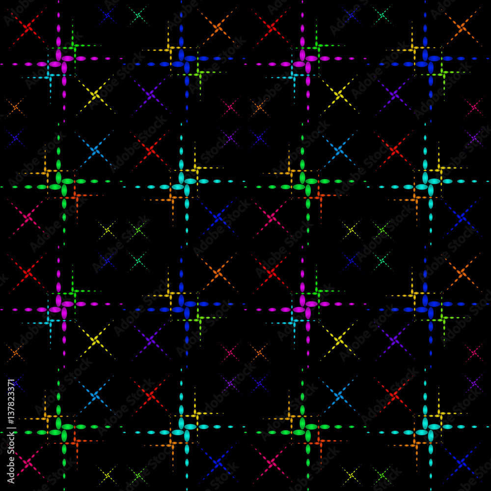 The pattern of the color crosses. White dotted crosses on a black ...
