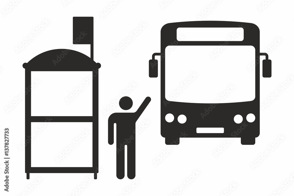 Bus stop icon Stock Vector | Adobe Stock