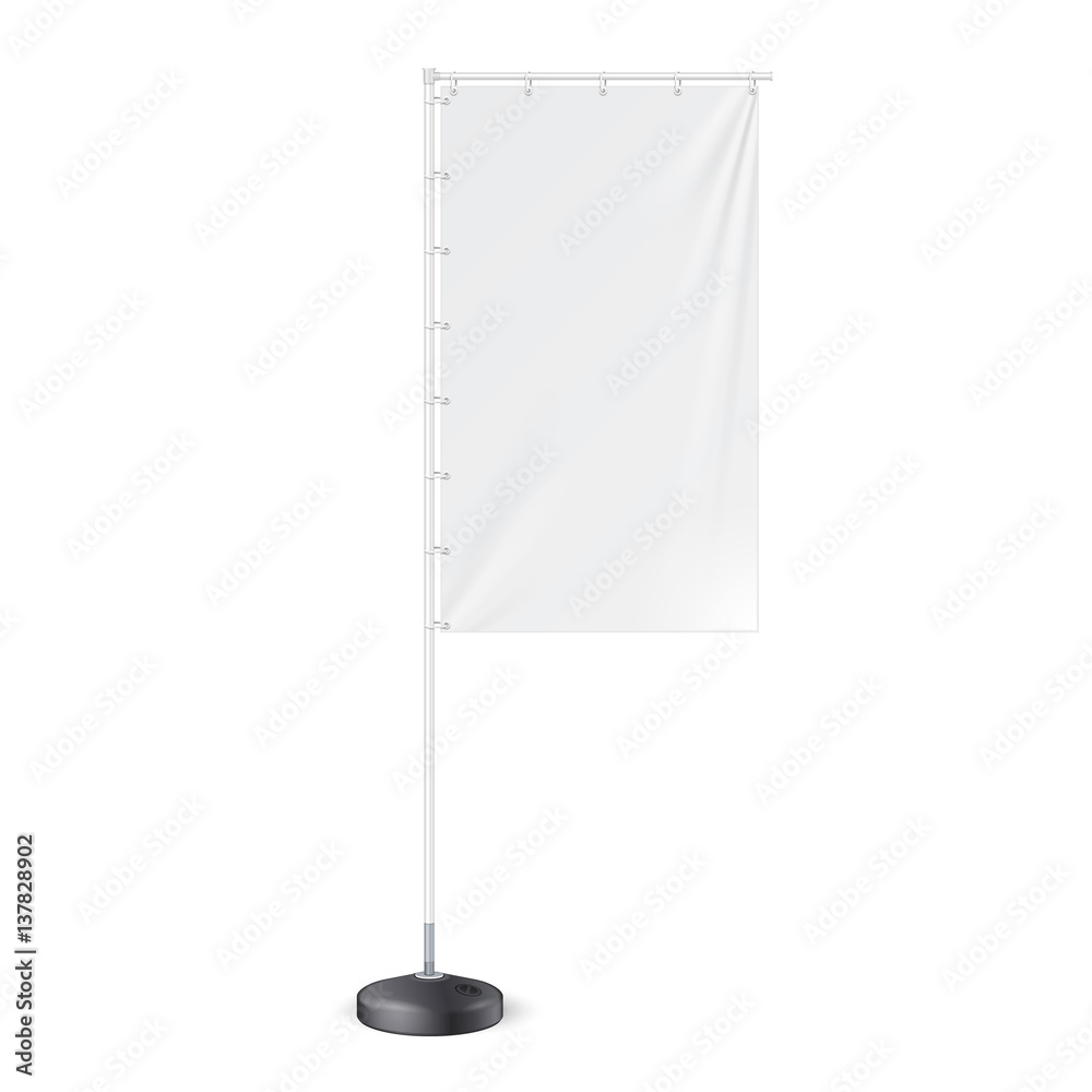 White Outdoor Panel Flag With Ground Fillable Water Base, Stander ...