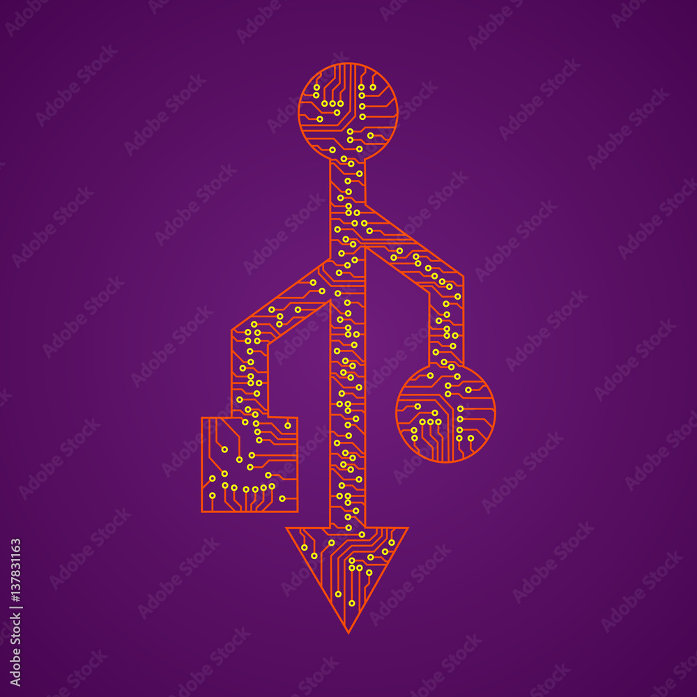 Abstract USB icons. Abstract symbol of communication of data. Vector ...