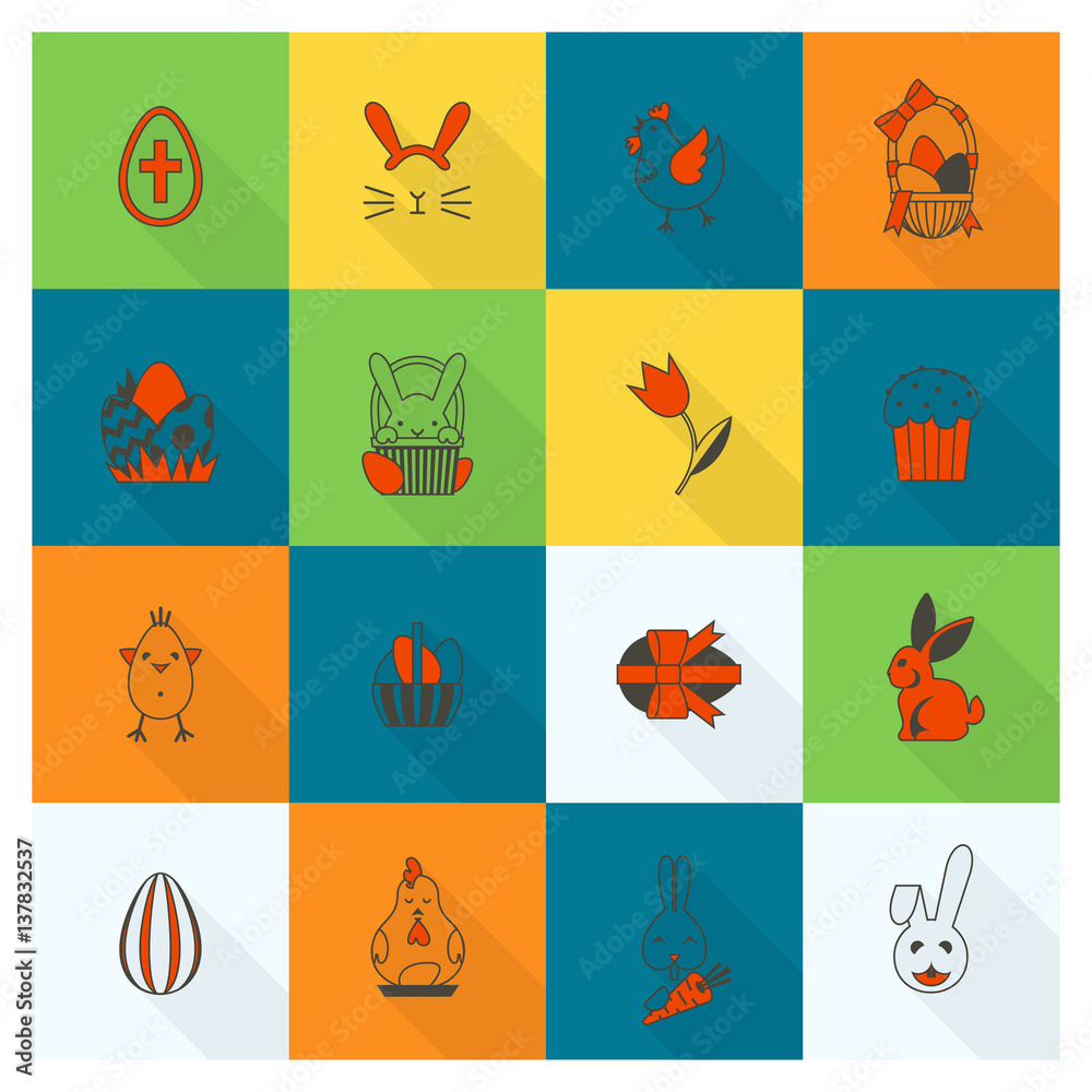 Celebration Easter Icons Stock Vector Adobe Stock