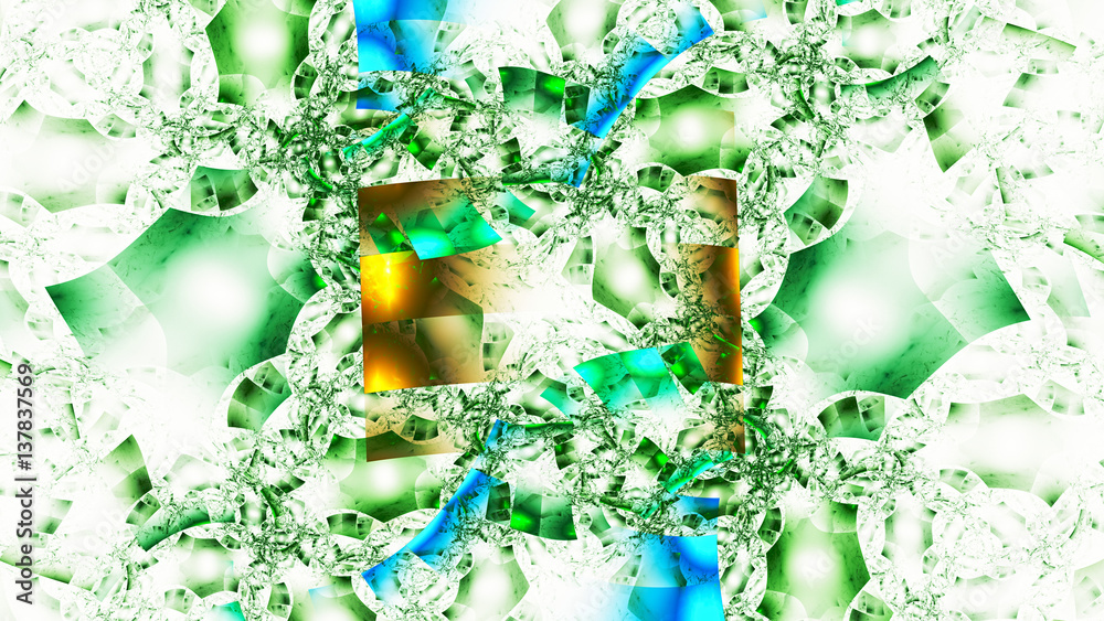 Chaos. Broken glass. Ice crystals. 3D surreal illustration. Sacred ...