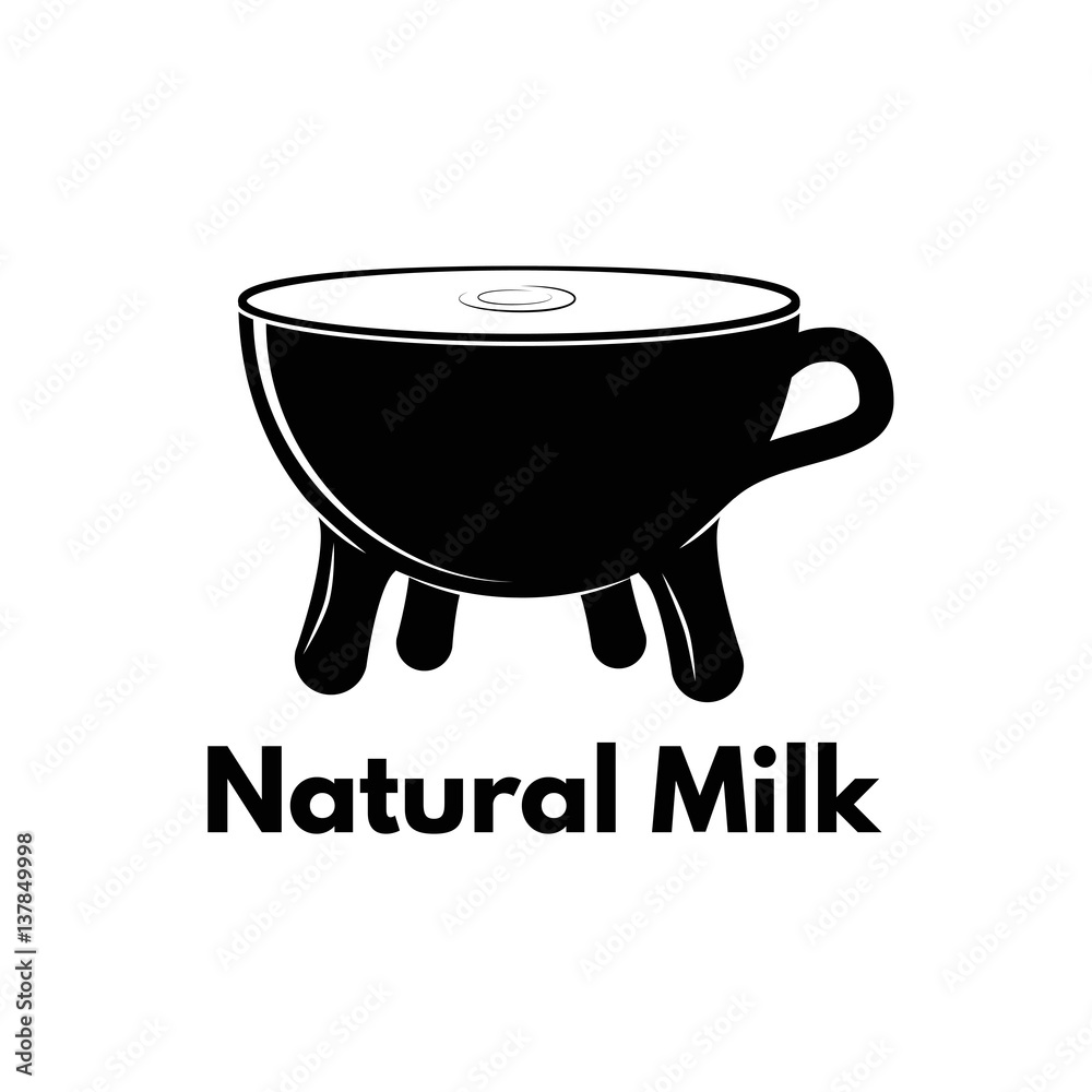 Milk cup. Vector illustration isolated on white Stock Vector | Adobe Stock