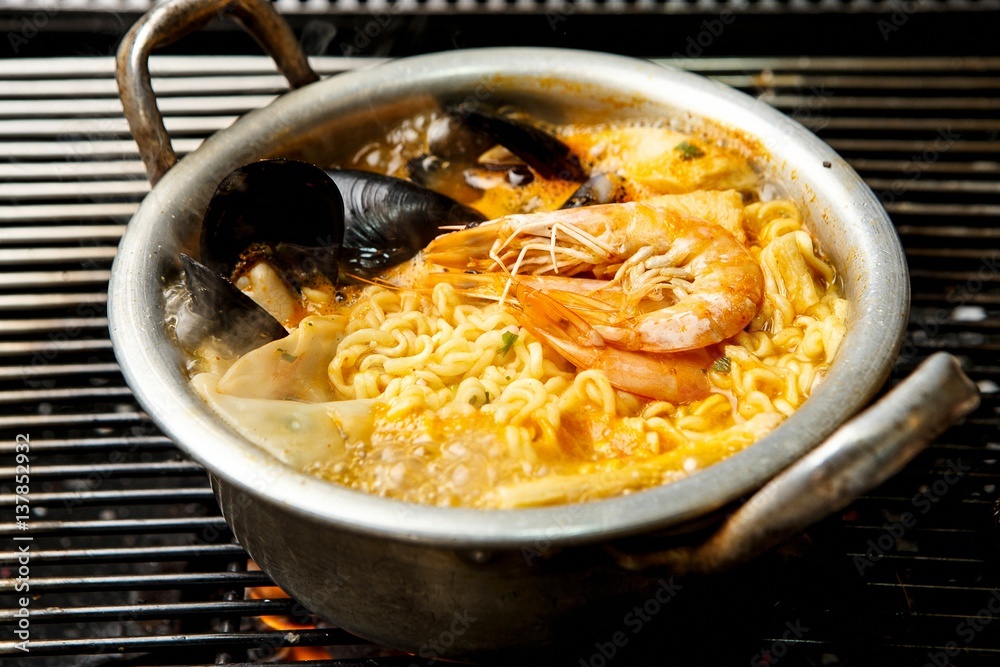 haemul ramyeon. Seafood Ramen Photos | Adobe Stock