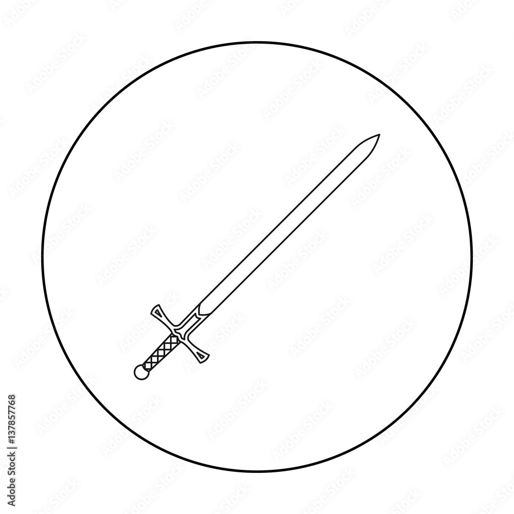 Two-handed sword icon outline. Single weapon icon from the big ...