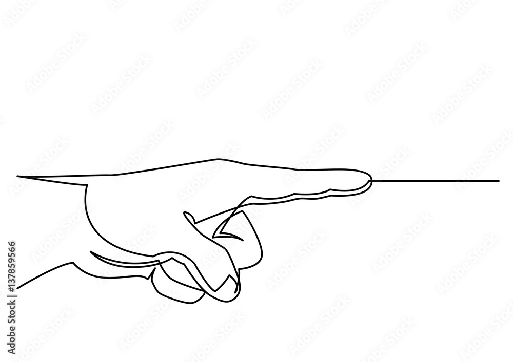 Hand Pointing Line Drawing