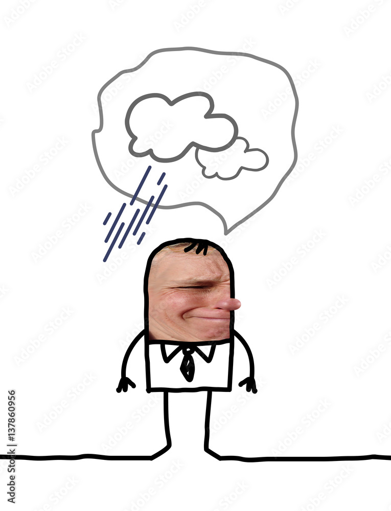 Cartoon people - Pessimistic man Stock Illustration | Adobe Stock