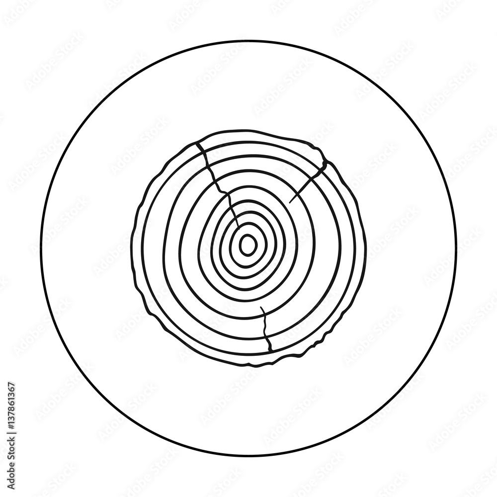 Cross section icon in outline style isolated on white background ...