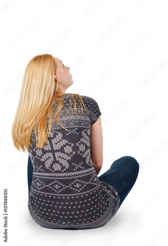 Sitting On Floor Back
