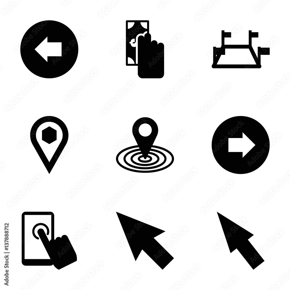 Set of 9 point filled icons Stock Vector | Adobe Stock