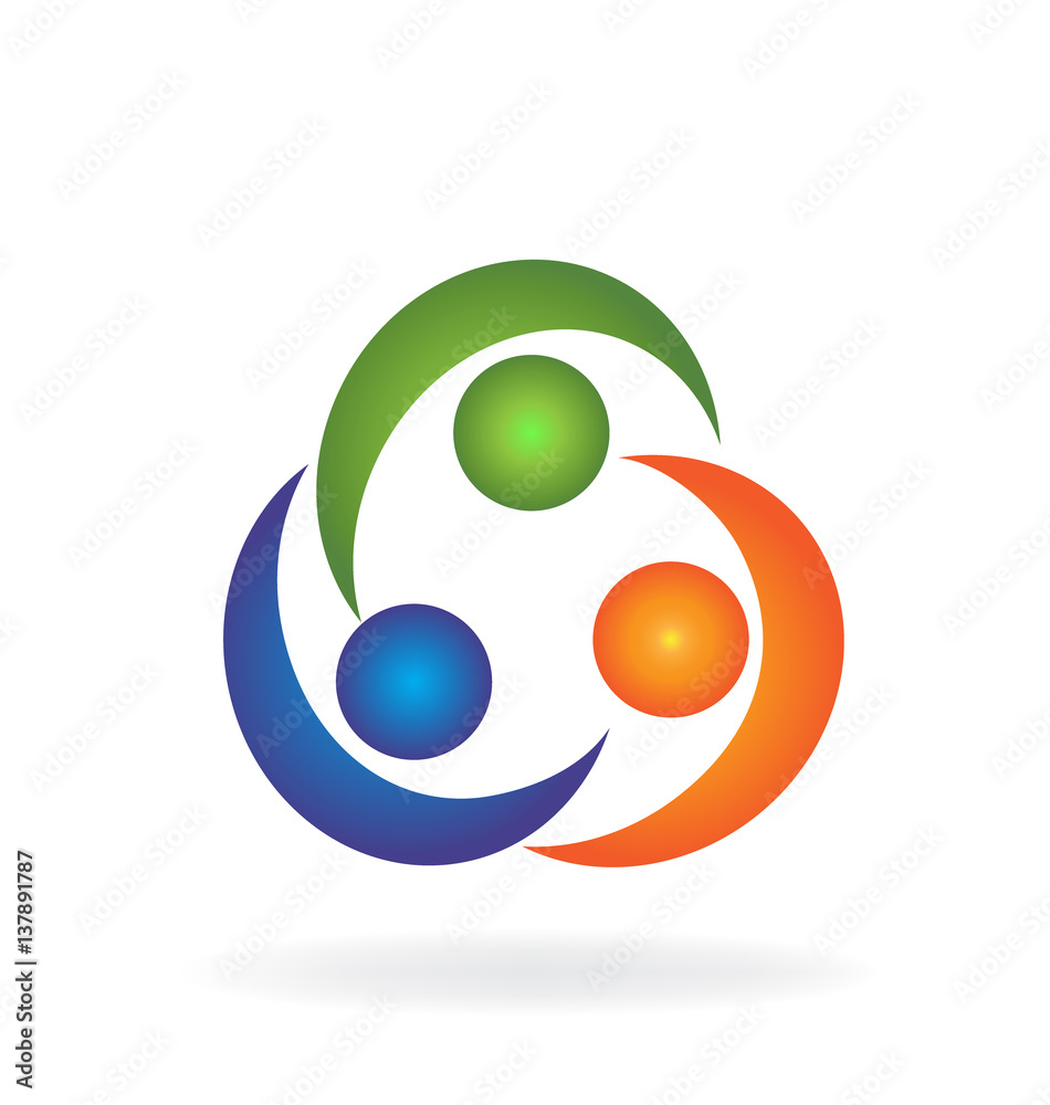 Teamwork union concept vector logo Stock Vector | Adobe Stock