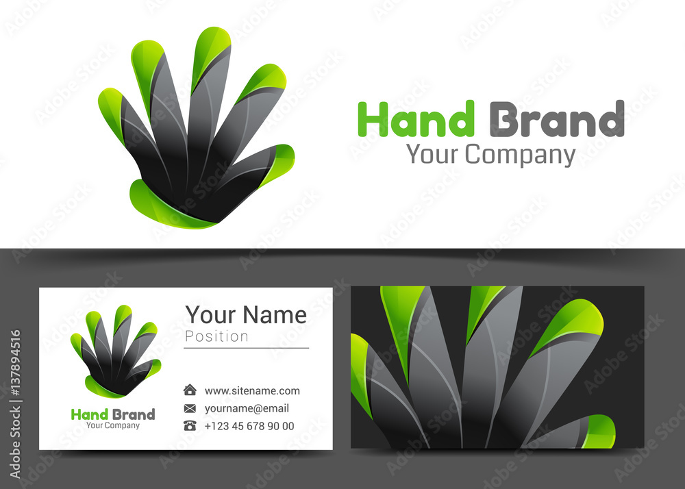 Hand Corporate Logo and business card sign template. Creative design ...