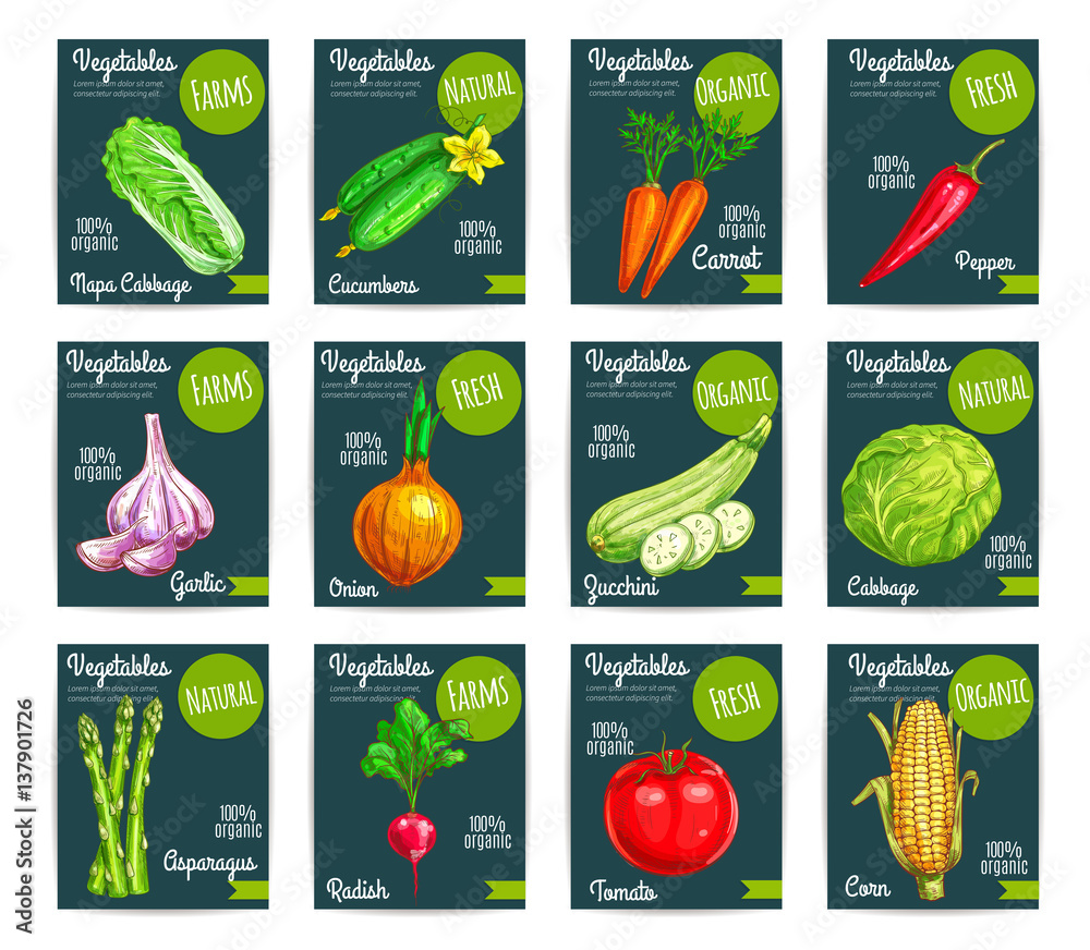 Vegetables vector price tags set Stock Vector | Adobe Stock