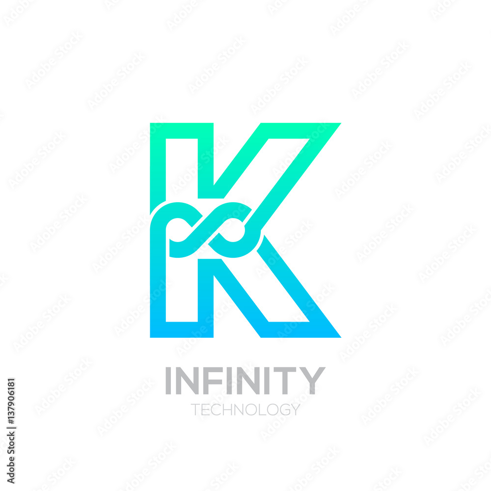 Letter K Blue and Green color Infinity logo,loops,Vector Logo template Stock Vector | Adobe Stock