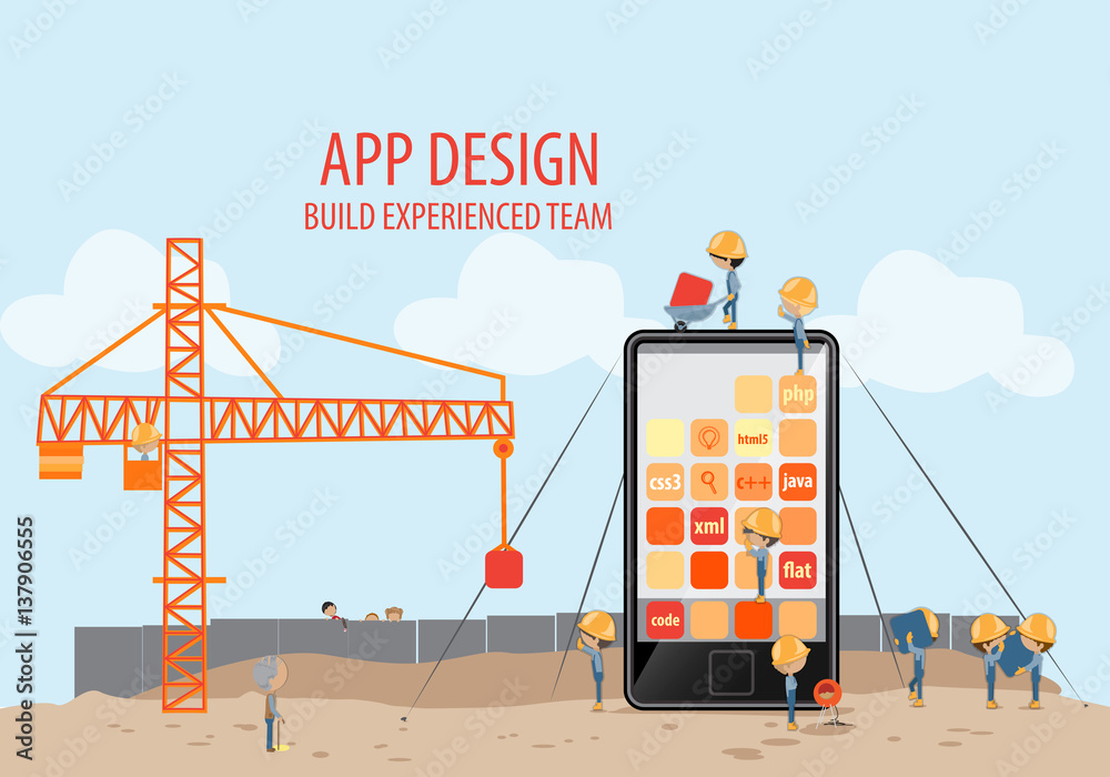 Mobile Application Development,Experienced Team-Vector Illustration ...