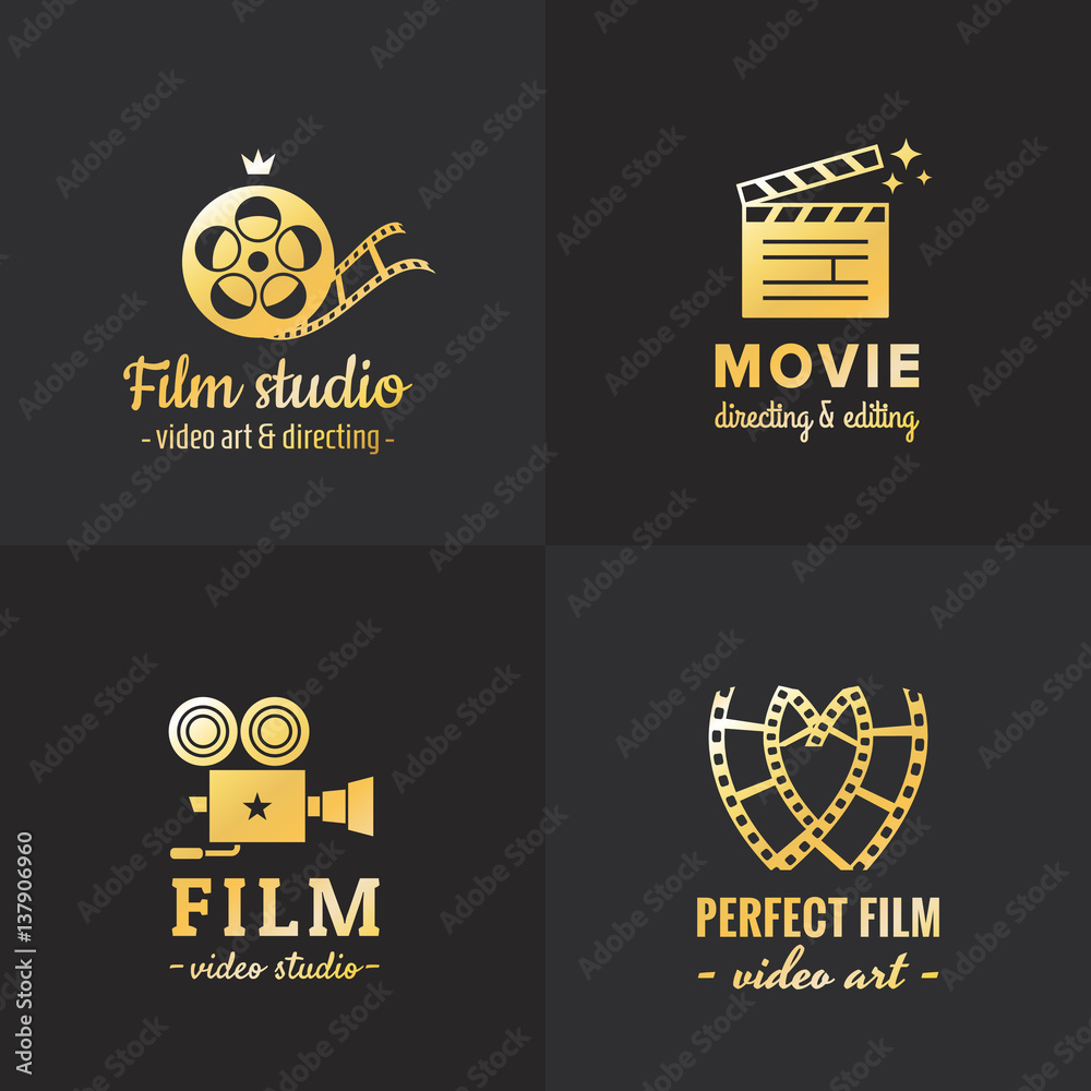 Film, movie and video logo vintage vector set. Part one. Stock Vector ...