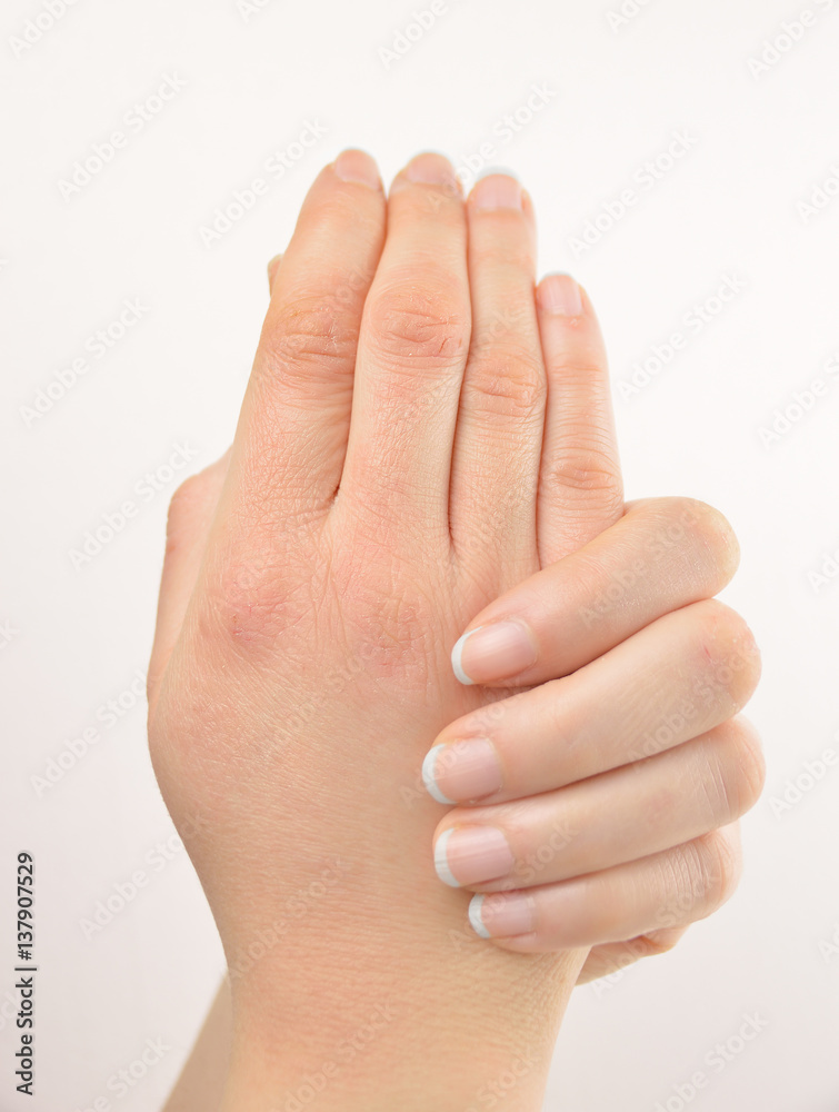 checking the hand Stock-Foto | Adobe Stock