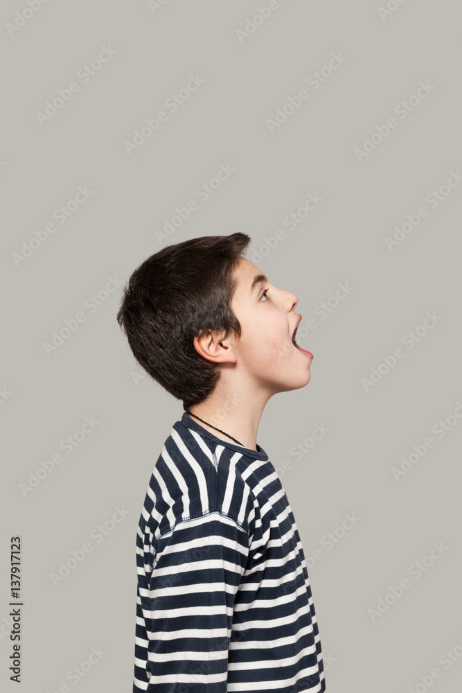 Guy looking up, portrait Stock Photo | Adobe Stock