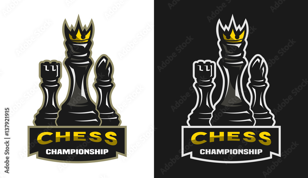 King, bishop, castle, Chess game championship, emblem, logo. Stock ...