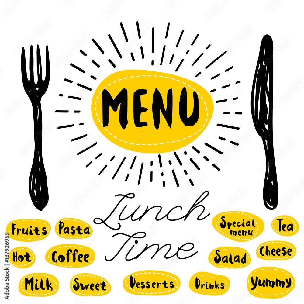 Logo menu set Stock Vector | Adobe Stock