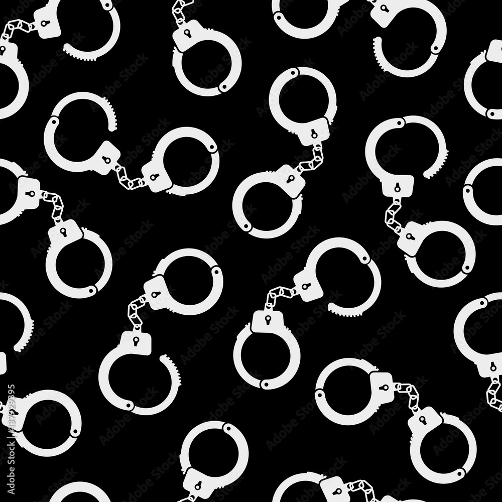 Handcuffs seamless pattern background Stock Vector | Adobe Stock