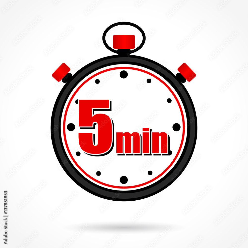 five minutes stopwatch Stock Vector | Adobe Stock