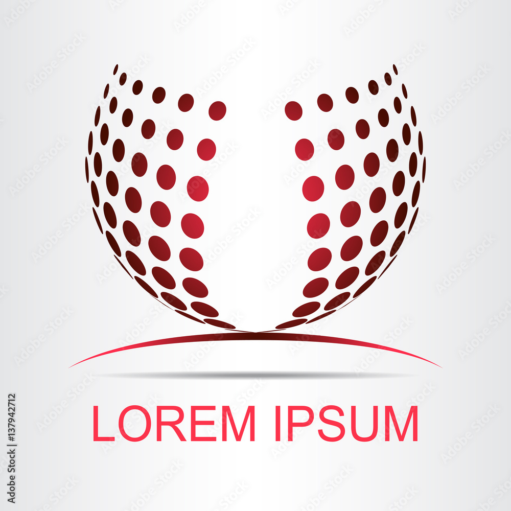 Logo stylized spherical surface with abstract shapes Stock Vector ...