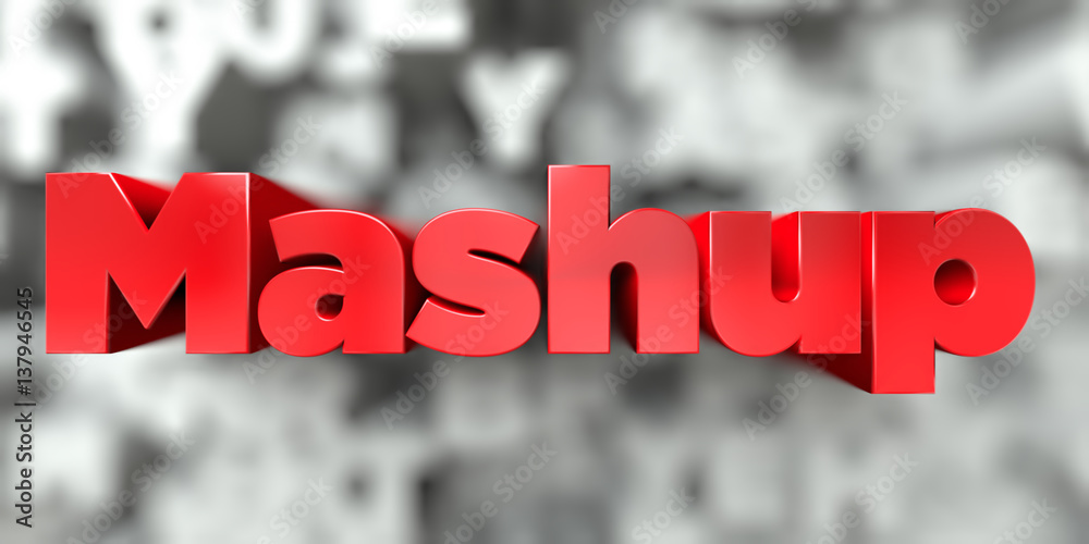 Mashup - Red text on typography background - 3D rendered royalty free ...