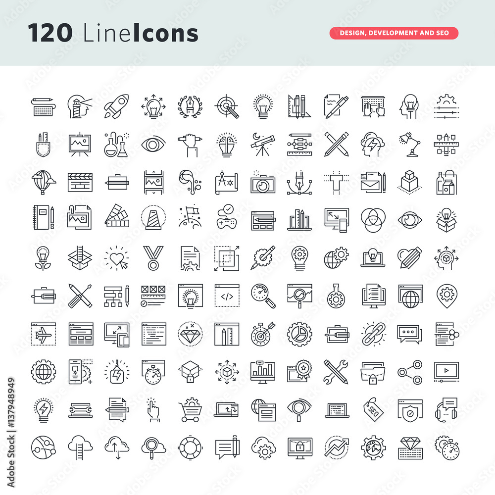 Simple IconsSet of premium vector thin line icons for graphic design ...