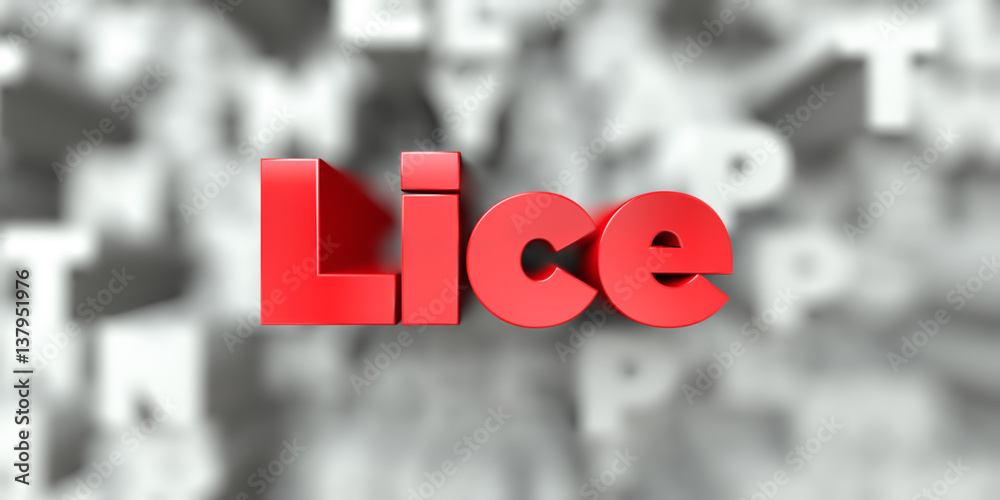 Lice - Red text on typography background - 3D rendered royalty free ...