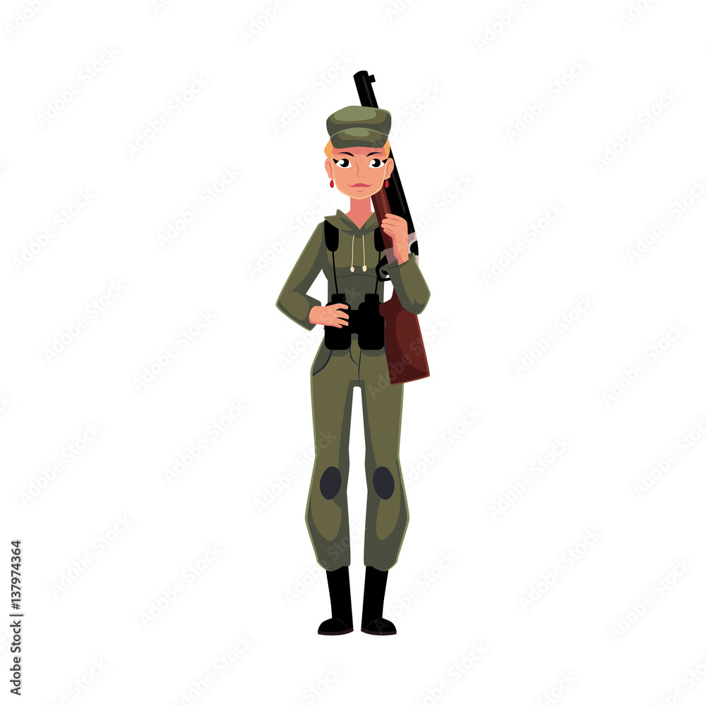 Female Army Officer Cartoon