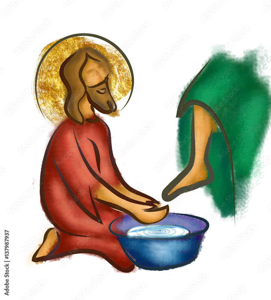 Washing of feet - Jesus Christ washing the feet of the apostles ...