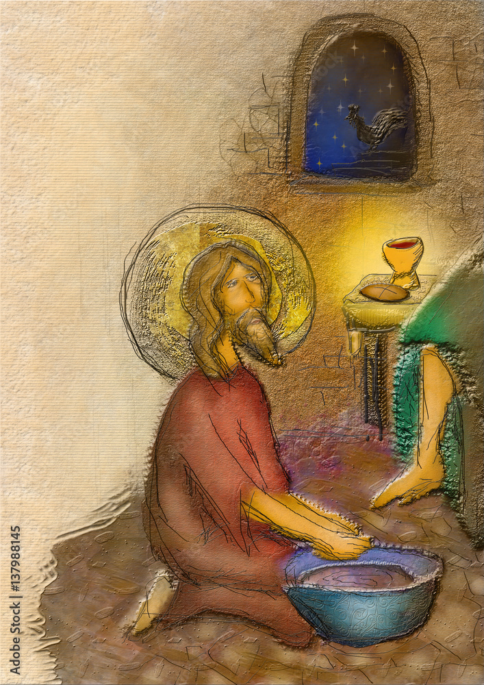 Washing of feet - Jesus Christ washing the feet of the apostles ...