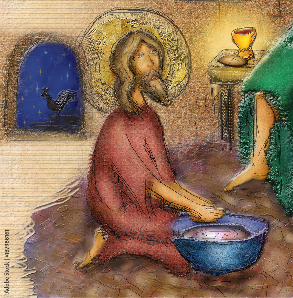Washing of feet - Jesus Christ washing the feet of the apostles ...