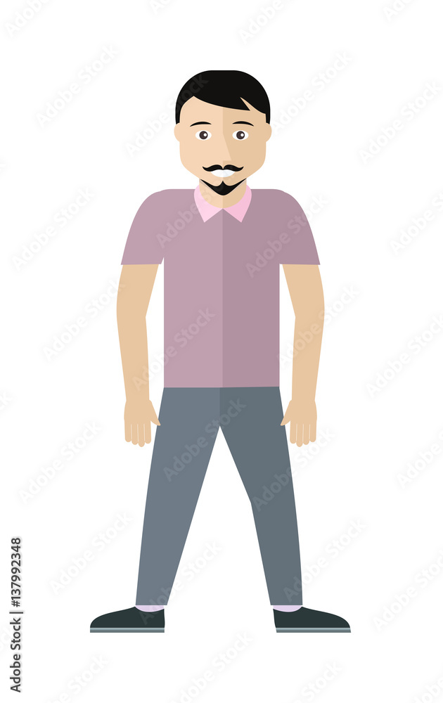 Man Character Vector Illustration in Flat Style Stock Vector | Adobe Stock