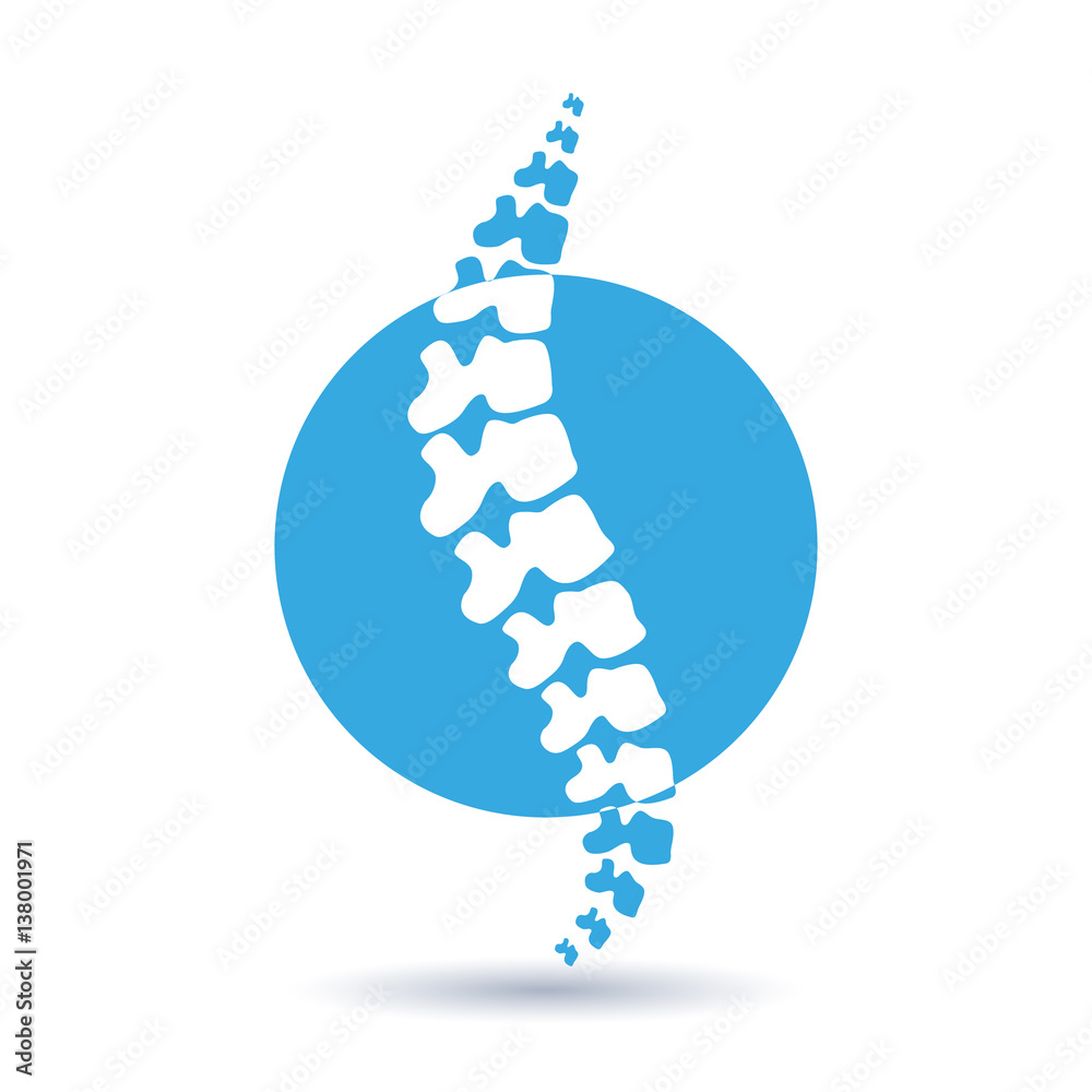 Vector logo template. Human spine isolated silhouette illustration ...