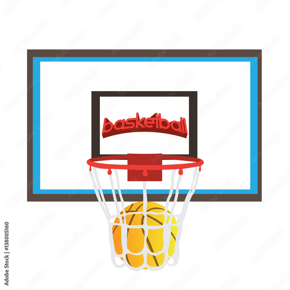 Isolated basketball net with a ball, Vector illustration Stock Vector ...