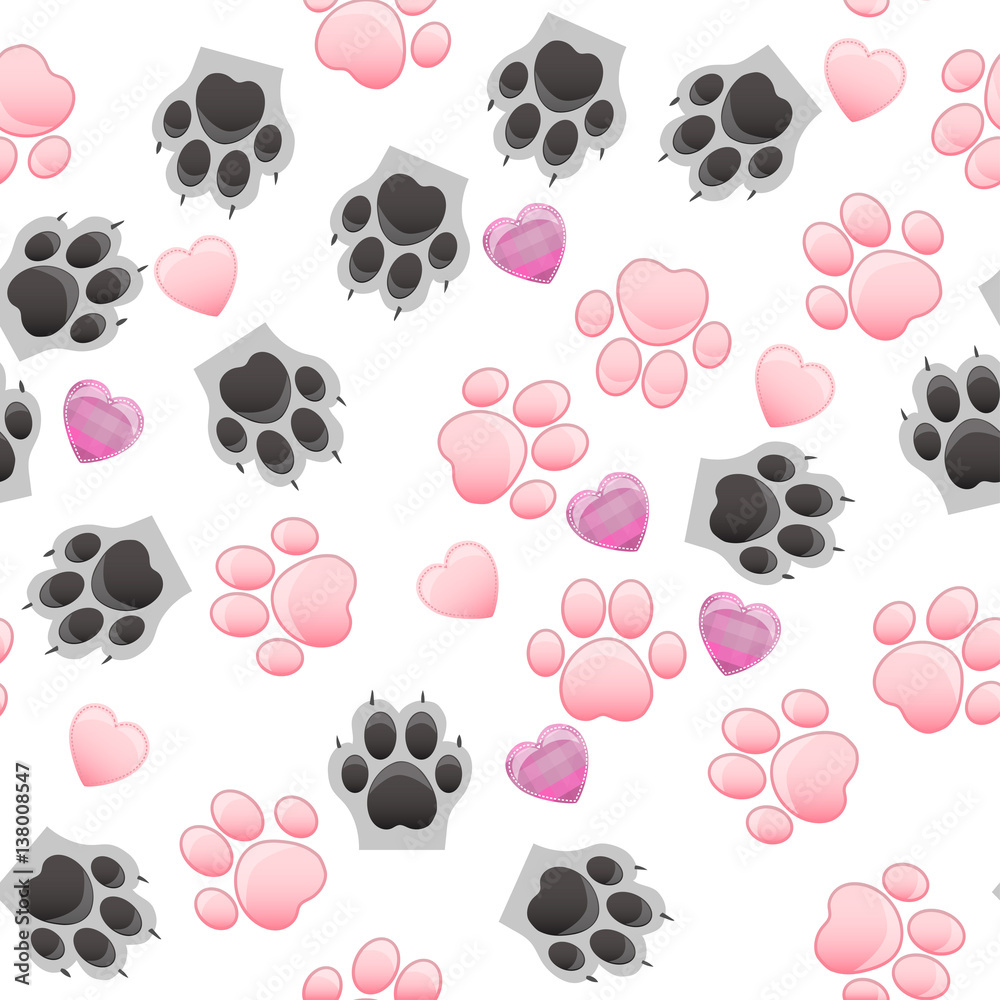 cat and dog paw print with claws Stock Vector | Adobe Stock