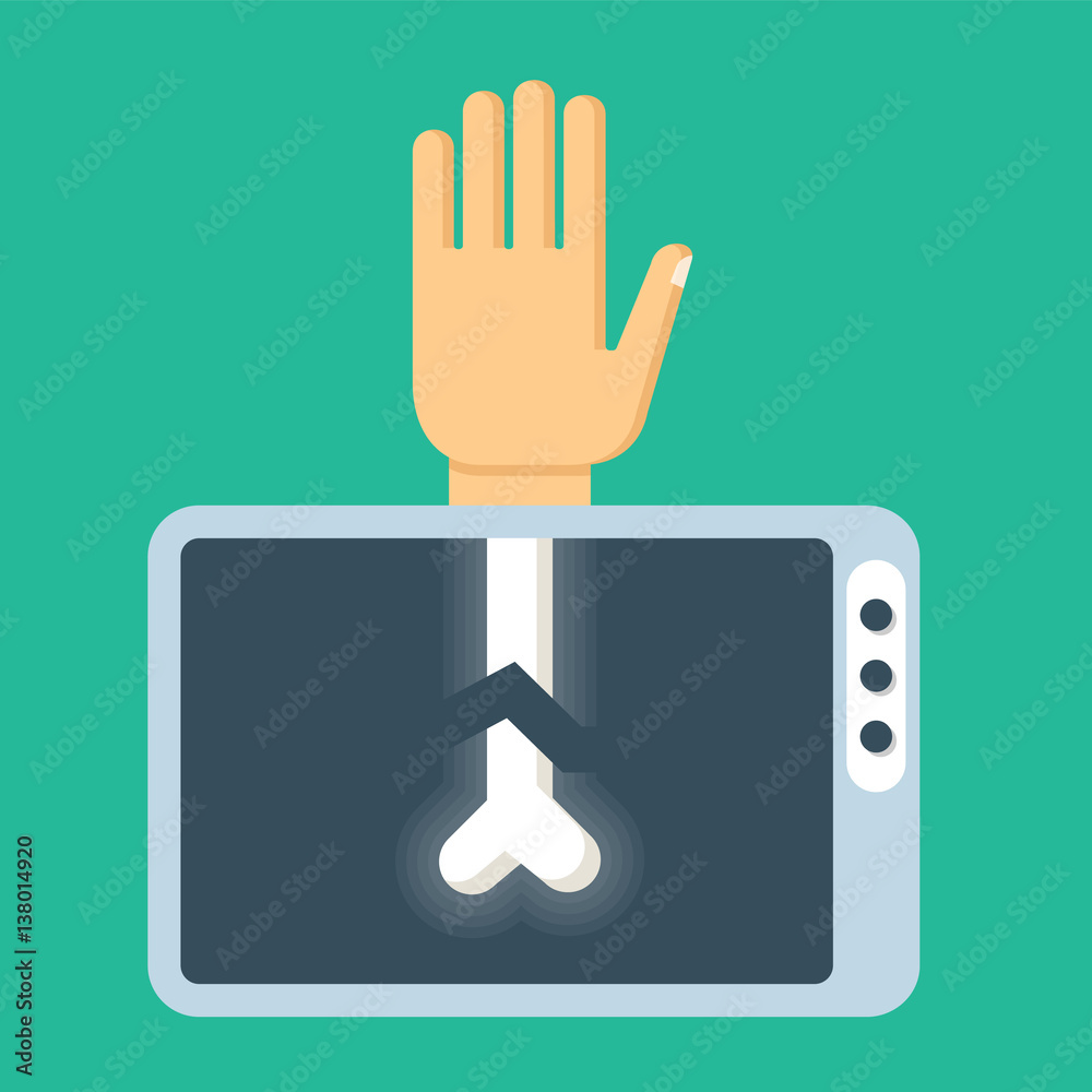 X-ray of human hand, vector illustration Stock Vector | Adobe Stock
