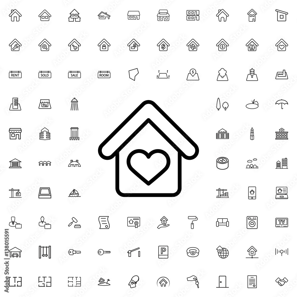 love home icon illustration vector de Stock | Adobe Stock