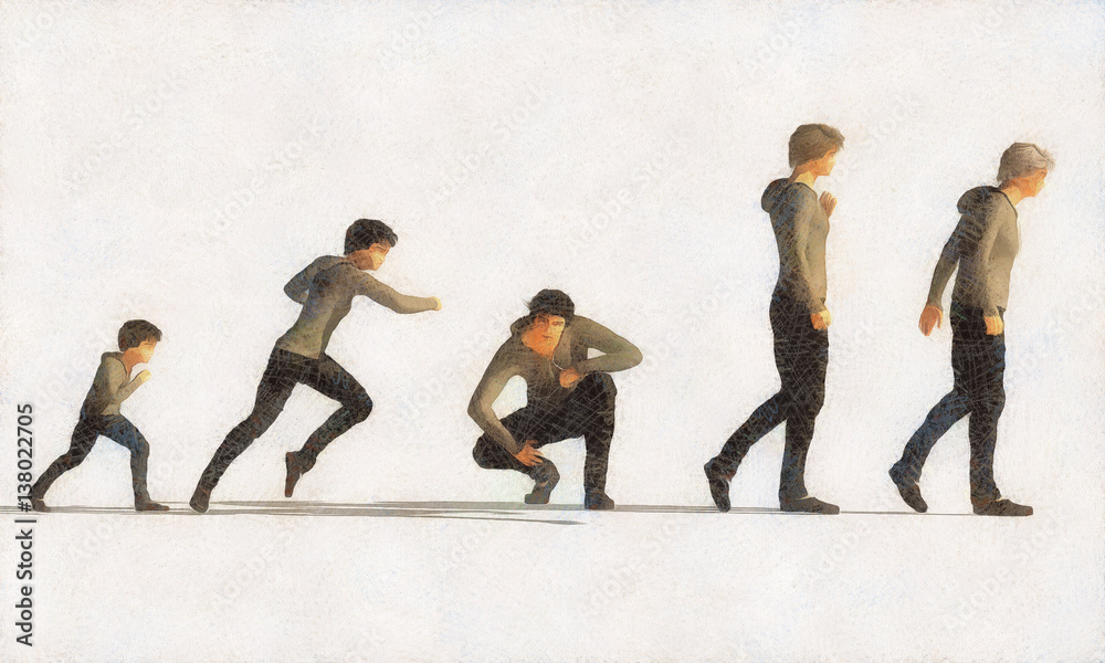 Age Progression & Male in various Stages of life. Stock Illustration ...