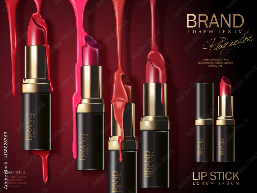 Fashion lipstick ads Stock Vector | Adobe Stock