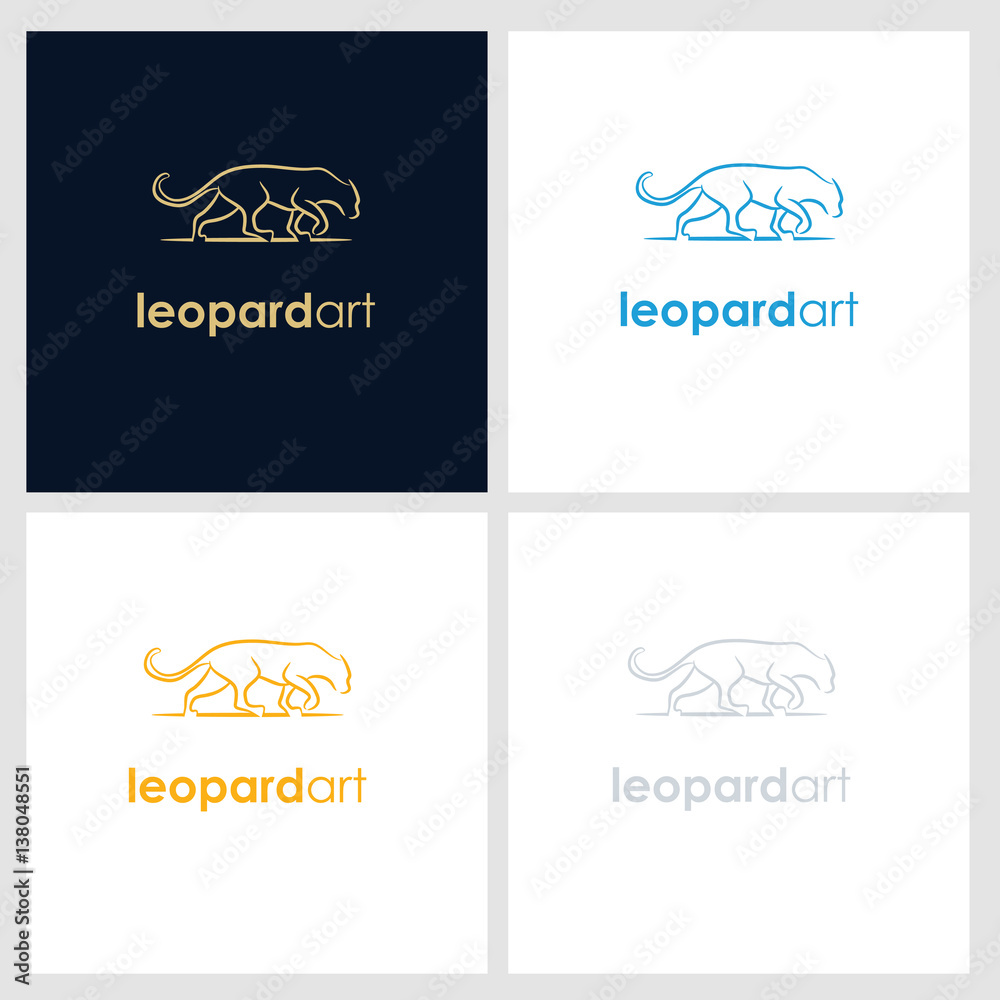 leopard line company logo. wild animal logo with minimalist concept ...