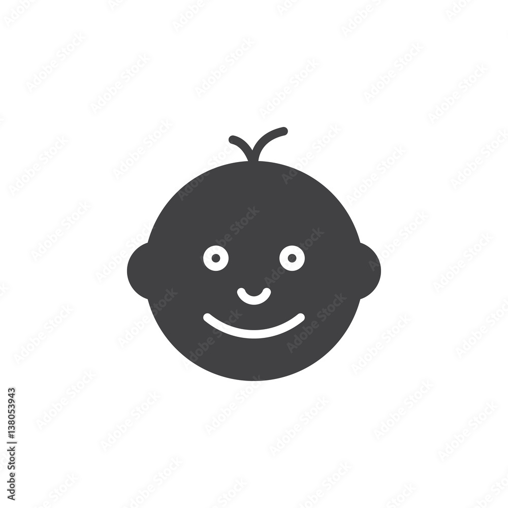 Baby face icon vector, filled flat sign, solid pictogram isolated on ...