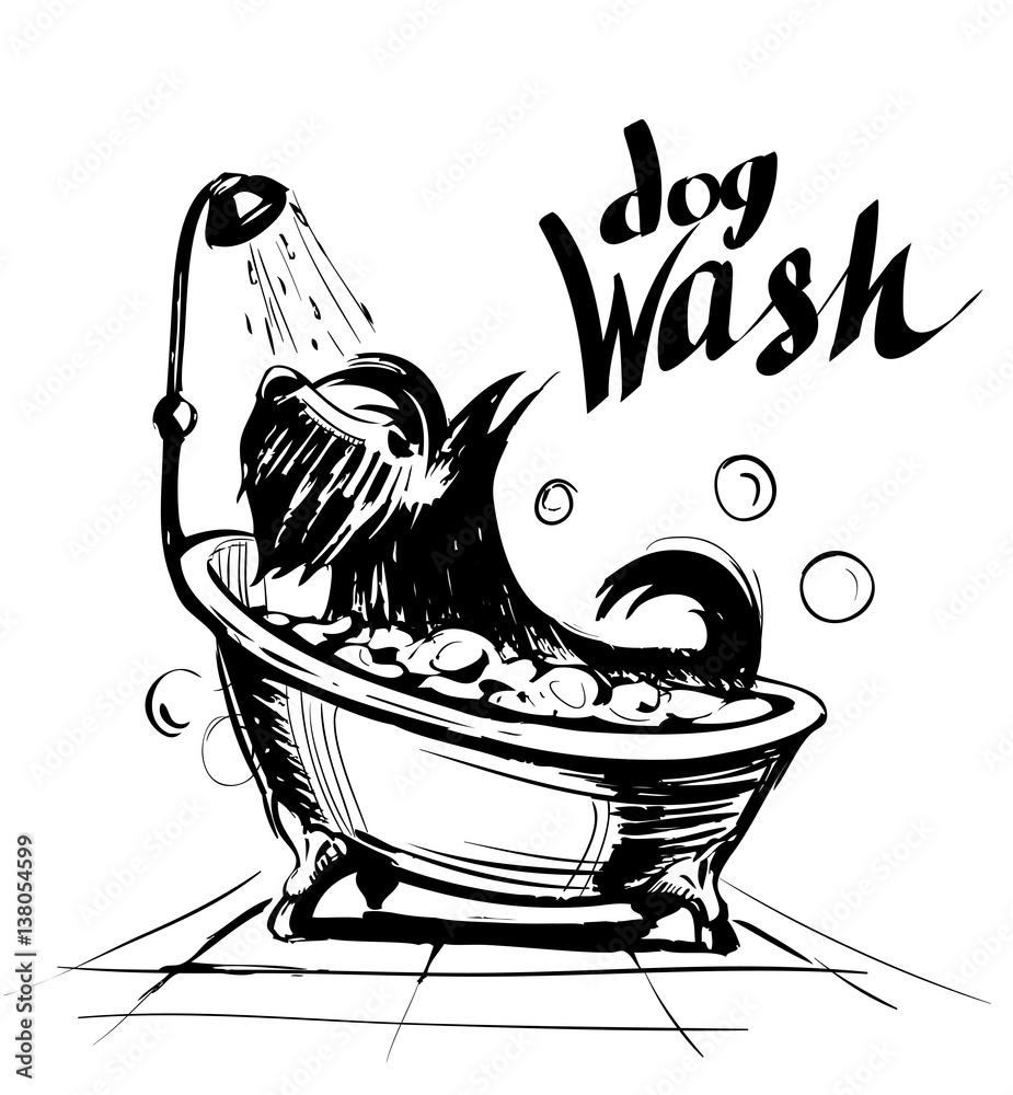 Dog wash Stock Vector | Adobe Stock