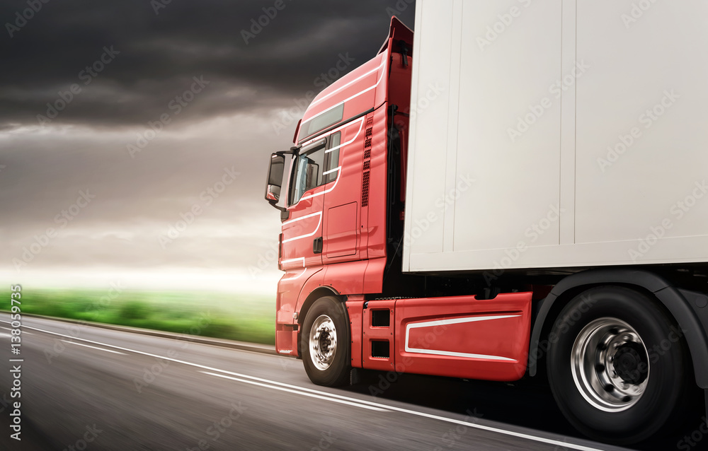 Red truck Stock Photo | Adobe Stock