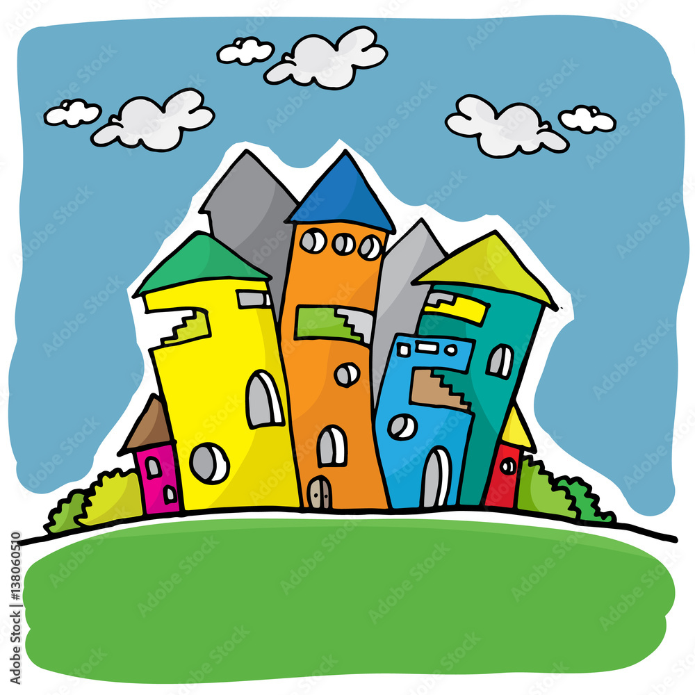building cartoon vector background Stock Illustration | Adobe Stock
