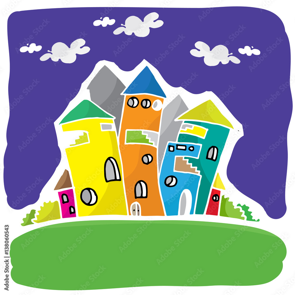 building cartoon vector background Stock Illustration | Adobe Stock