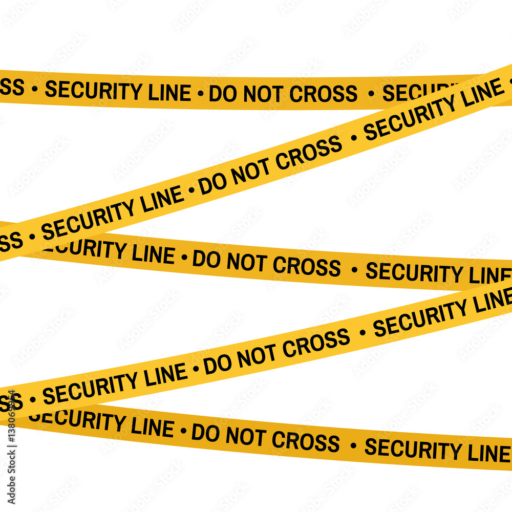 Crime scene security line yellow tape, police line Do Not Cross tape ...