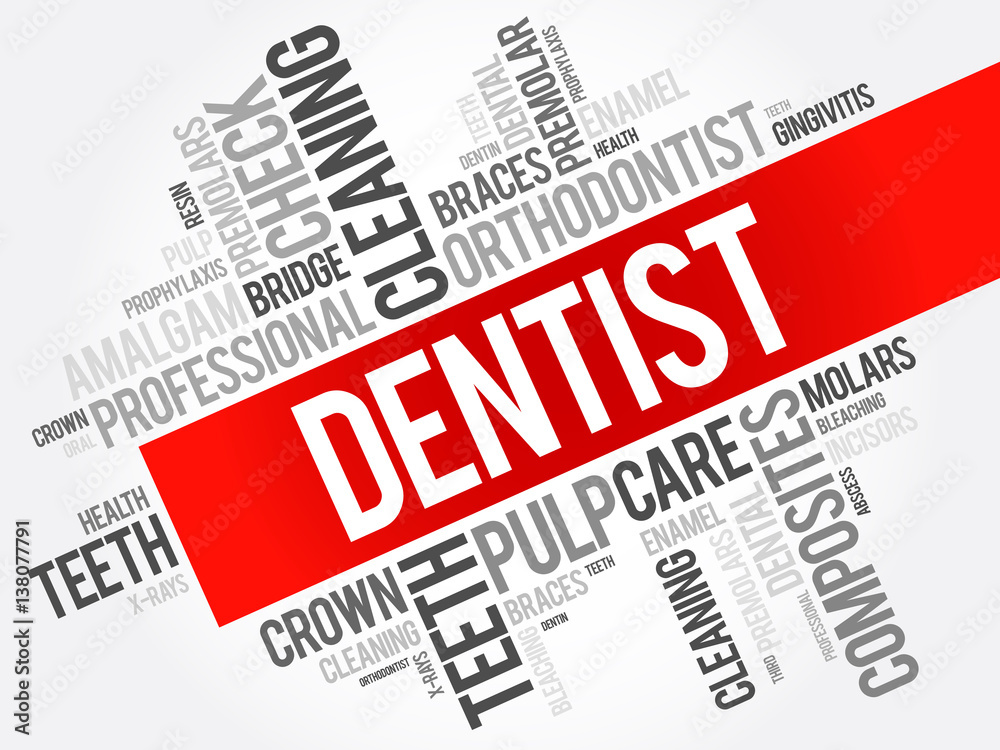 Dentist word cloud collage, health concept background Stock Vector ...